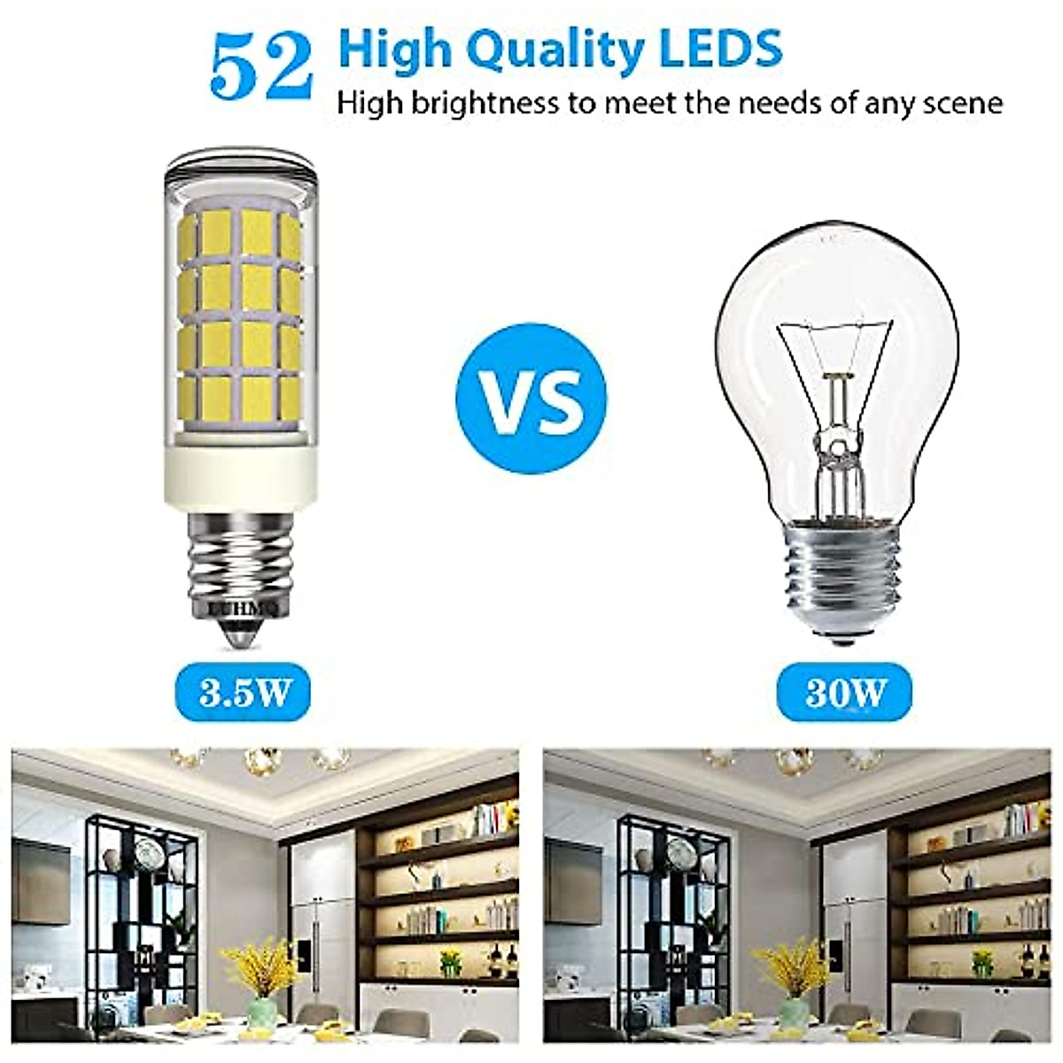 LED Bulbs 3 Pack Makeup Mirror Bulb Replacement for Cosmetic Vanity Makeup Mirror with Single Double Sided Lighted Magnification, Equivalent to 35W Incandescent Bulb 350LM AC120V(Daylight White 6000K)