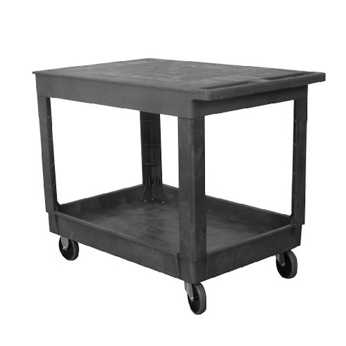 Wesco Industrial Products 270493 Plastic Flat-Top Standard Service Cart, 2 Trays, 500-lb. Load Capacity, 40.25" L x 25.5" W x 32.5 H