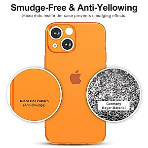 Svanove for iPhone 13 Mini Case Clear, Transparent Thin Slim Flexible TPU Cute Cover Aesthetic Design, Soft Silicone Rubber for Women Girl, Non-Yellowing Protective Airbag Gel Bumper, Neon Orange