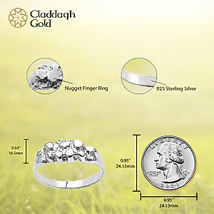 .925 Sterling Silver Nugget Style Tapered Band or Pinky Ring - Size 8