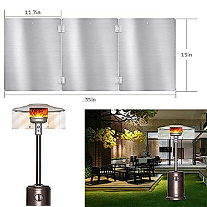 Patio Heater Reflector Shield, Portable Foldable Heat Focusing Reflector for Round Natural Gas, Propane Patio Heaters and Heat lamp Outdoor(1 Pack)