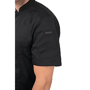 Chef Works Men's Bristol Signature Series Chef Coat, Black, Large