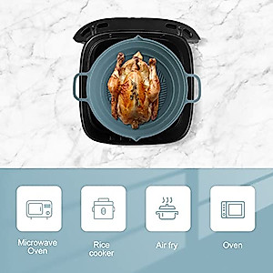 Air Fryer Silicone Liners 1-5 QT Air Fryer,Food Safe Air Fryer Silicone Pot Liner Foldable, Reusable Heat Resistant Non-stick Silicone Air Fryer Basket for Oven Air Fryer Accessories(7.5 Inch)