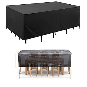 Pahajim outdoor furniture waterproof Weatherproof outdoor furniture 420D square patio table and chair covers for Outdoor Cover square bar table cover workbench cover (98 * 98 * 28)