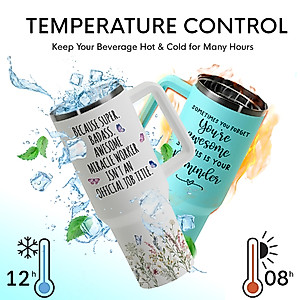 Chaos Coordinator Gifts - Birthday Gifts for Women - Thank You Gifts for Teacher - Christmas Gifts for Women, Mom, Coworker, Manager, Teacher, Boss - Stainless Steel Tumbler with Handle and Straw 40oz