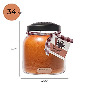 A Cheerful Giver - Pumpkin Chata - 34oz Papa Scented Candle Jar with Lid - Keepers of the Light - 155 Hours of Burn Time, Gift for Women, Orange