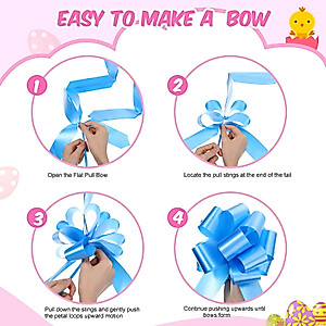 64 Pcs Easter Gift Pull Bows, Large 6 Inch Gift Wrapping Bows for Gift Easter Basket, Gift Bag, Box Wrapping Decor, Florist Packaging, Easter, Christmas