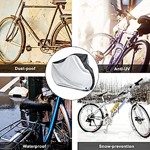 Bike Cover, Waterproof Outdoor Bicycle Cover with Lock Hole for Mountain Road Bikes XL