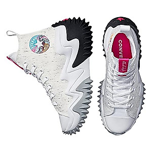Converse Run Star Unisex Kids Shoes Motion Platform Trainers (White PRIMEPINK Black, Numeric_6_Point_5)