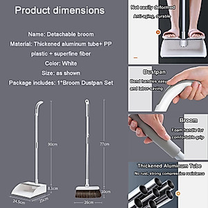 RUNLAIKEJI Broom and Dustpan Set, Broom and Dustpan Set for Home, Kitchen Broom and Dustpan Set, Broom and Dustpan Set Heavy Duty, for Office Home Kitchen Lobby Indoor Floor Cleaning Use