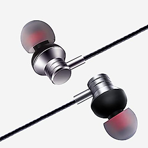 Empsun Wired Earbuds 3Pack Headphones with Microphone Stereo Bass Earphones Noise Isolation Compatible with All Smartphones Tablets iPod IPad MP3 Player That with 3.5 mm Interface(Silver)