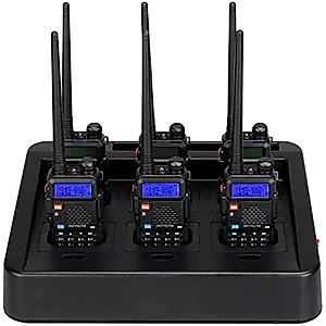 Retevis RT-5R 2 Way Radio Long Range,Business Walkie Talkies,Dual Band,High Power,Two Way Radio for Construction,Industrial with Multi Charger (6 Pack)