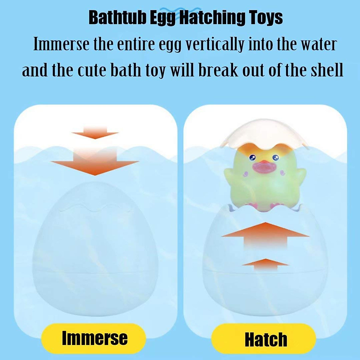 Baby Bath Toys Water Bathtub Pool Toys Fun Egg Hatching Easter Gifts for Toddlers (Yellow Duck)