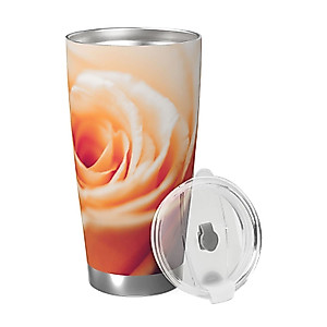Evealyn Vintage Rose Blooms Printed 20 Oz Tumbler Insulated Tumbler Travel Mug Stainless Steel Cup Coffee Mug With Lids For Home Outdoor Office