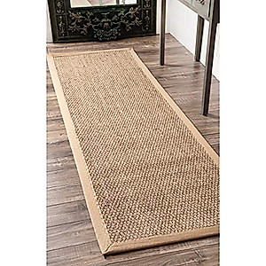 nuLOOM Elijah Natural Seagrass Farmhouse Runner Rug, 2' 6" x 6', Beige