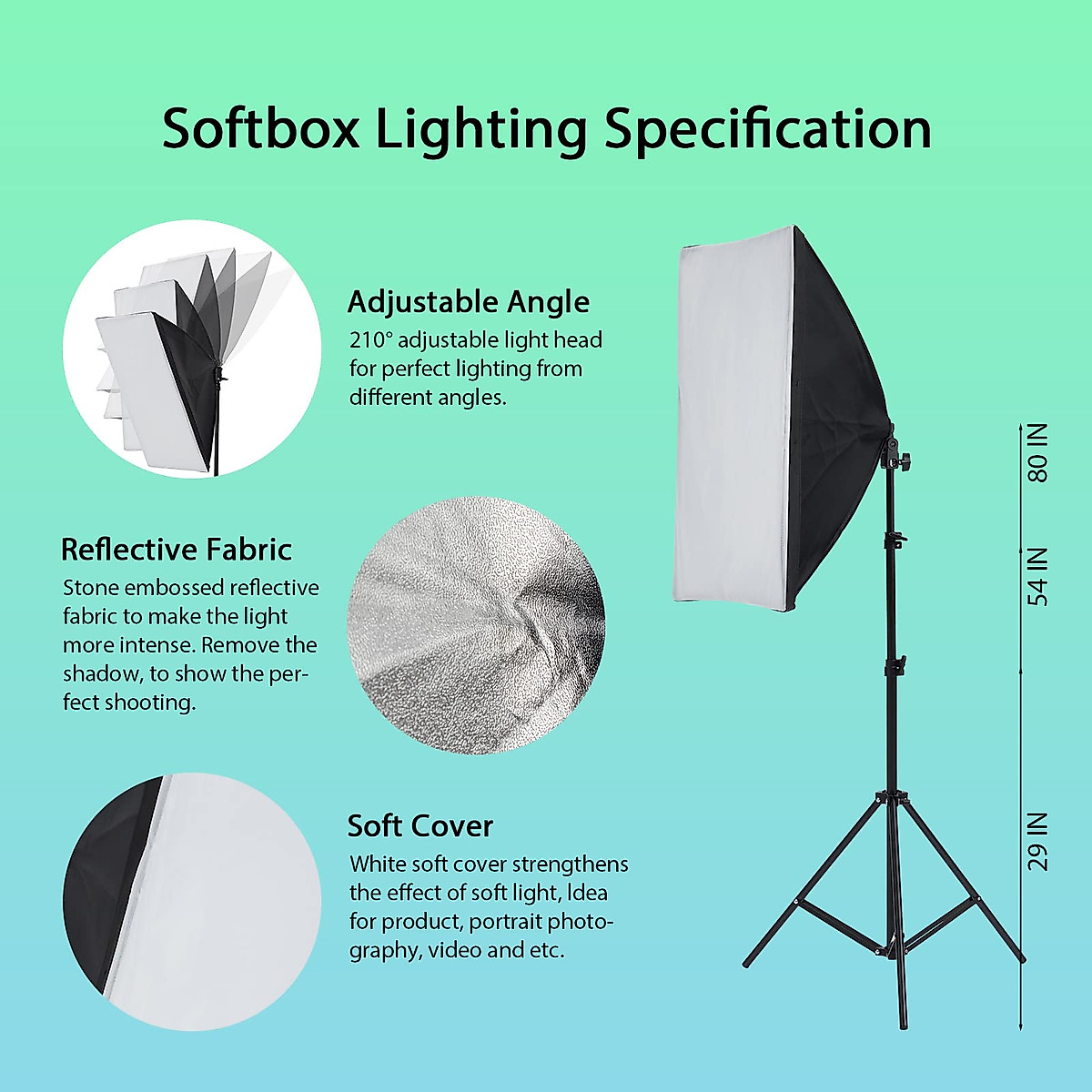 PioneerWorks Photography Lighting kit with Backdrops, 8.5ftx10ft Backdrop Stand, 5 tripod stands and Bulb, Umbrella Softbox Continuous Lighting, Photo Studio Equipment for Portrait Product Photo Shoot