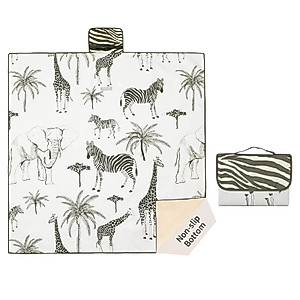 Insular Baby Splat Mat for Under High Chair/Arts/Crafts, Anti Slip and Waterproof Splash Mat for Floor, Portable Picnic Mat, 51x51 Inch, Safari