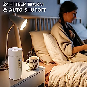 Travel Kettle with Temperature Control 16 Oz Portable Electric Kettle 450ml Portable Kettle Fast Boiling Travel Kettle Boil-Dry Protection Travel Kettle Electric with Pouch Keep Warm For Tea Coffee