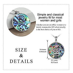 LUHE Pentagram Pentacle Necklace Gifts for Women Her Sterling Silver Chakra Moon Pentagram Pendant necklace Celtics Pagan Wiccan Magic Amulet Jewelry for Teen Girls