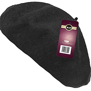 Classic WW004 Winter 100% Wool Warm French Art Basque Beret Tam Beanie Hat Cap (Black)