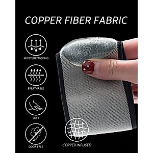 VEGPOET Plantar Fasciitis Relief - Copper Arch Support Braces/Sleeves with Gel Pads, Flat Foot Pain Relief (Men & Women,1 Pair,Black)