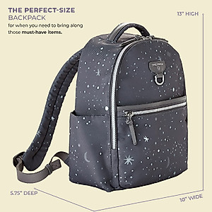 TWELVElittle Tiny Go Backpack Diaper Bag - Diaper Baby Bag with Changing Pad, Multiple Insulated Pockets in Grey Twinkle