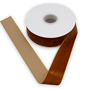 XMRIBBON Copper Velvet Ribbon Single Faced, 1 1/2 Inch by 10 Yards Spool