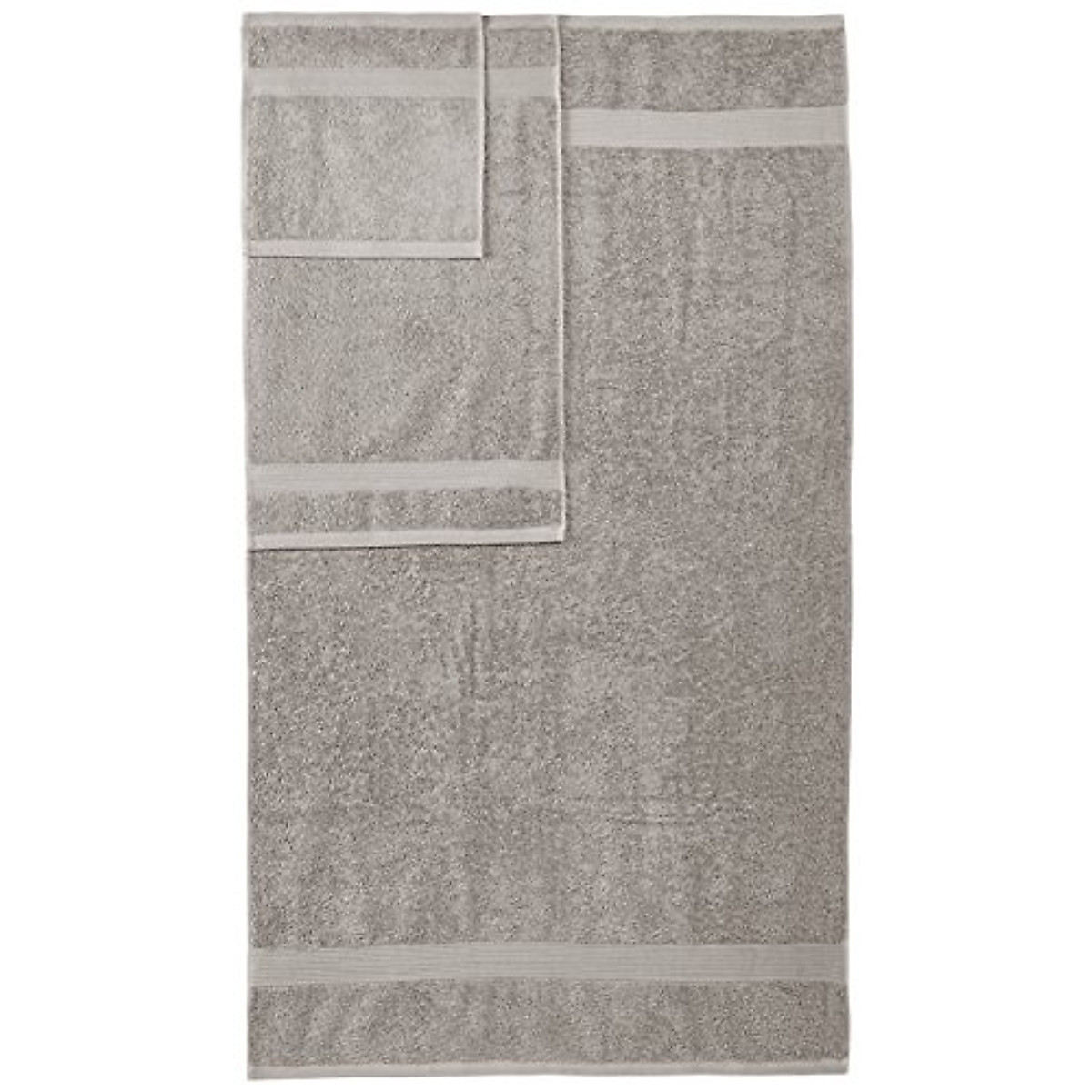 Amazon Basics 6-Piece Fade Resistant Bath, Hand and Washcloth Towel Set - Cotton, Gray