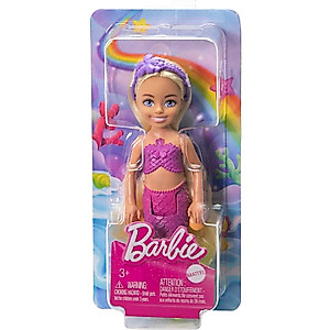 Barbie Dreamtopia Chelsea Mermaid Small Doll with Removable Hair Accessory, Wavy Blonde Hair & Ombre Tail, Bends at Waist