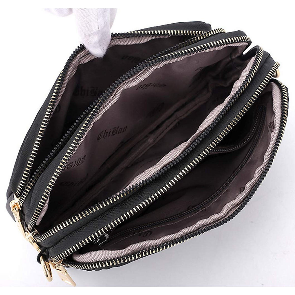 Nylon Small Women Crossover Body Phone Purse Bag Wristlet Clutch Wallet Handbag for Samsung Galaxy S20 Ultra, S20 FE 5G, A11 A21 A51 A71 A10S A20S A21S A20, Note 20 10 9,S10 Lite S10 Plus (Black)