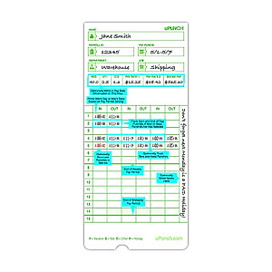 100 uPunch Time Cards for HN3000