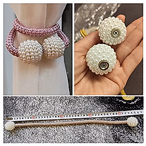 DHTDVD 4Pcs Pearl Magnetic Curtain Clip Curtains Holder Tieback Buckle Hanging Ball Buckle Tie Back Curtain Accessories