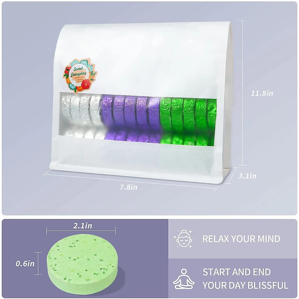 Shower Steamers Multi-Quantity Packed (45PCS) Women/Men Gift Set–Lavender, Verbena, Eucalyptus Aromatic Shower Bombs, Individually Wrapped Tablets for Mother's Day & Anniversaries