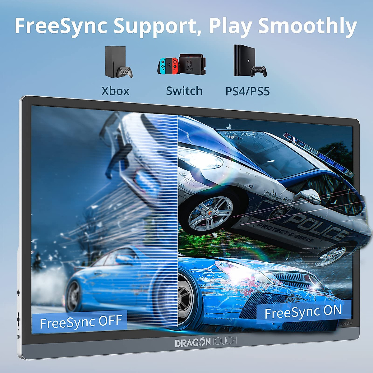 Dragon Touch 4K Portable - 15.6 Inch IPS HDR Gaming Monitor 100% sRGB FreeSync with Speakers VESA Compatible for Xbox PS4 Nintendo Switch Laptop PC Phone Mac Surface (Not Touchscreen)