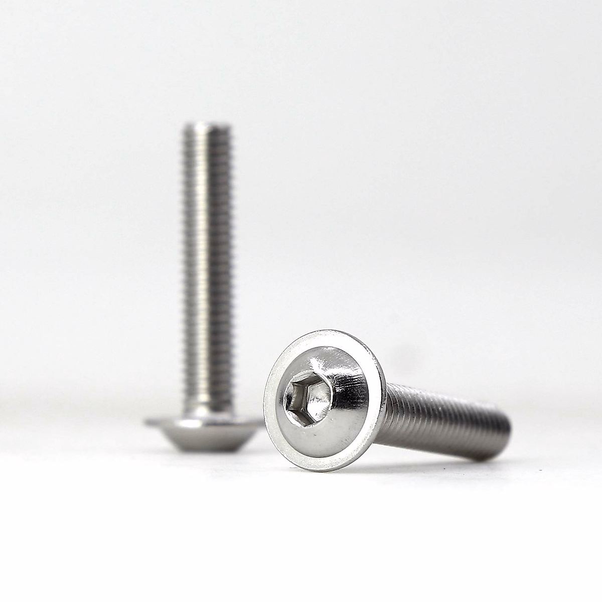 M8-1.25 x 20mm Flanged Button Head Socket Cap Screws, Stainless Steel 304, Allen Socket Drive,Full Thread, Machine Thread,Quantity 10