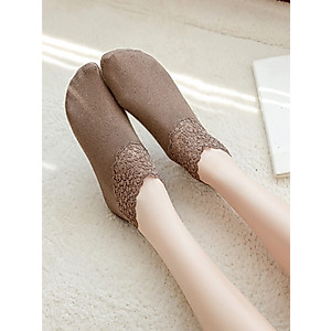 SHENHE Women's 4 Pairs Lace Slipper Ankle Socks Non Slip Dance Yoga Grip Socks Multicolor One Size