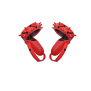 Eyglo Controller Cover + Hand Strap for Oculus Quest/Oculus Rift S Headset Silicone VR Accessories Oculus Quest Set Waterproof and Sweatproof (Red)