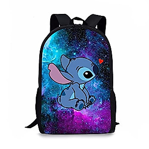 dvyuwhe 3pcs Cute Backpack Set for Boys Girls,Cartoon Backpack with Adjustable Lunch Bag And Pencil Case for Work/Travel