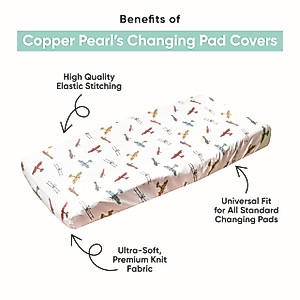 Premium Knit Diaper Changing Pad Cover"Bloom" by Copper Pearl