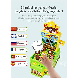 PowerTRC Whack Game Mole Toddler Toys, Mini Arcade Pounding Toys Set with 2 Hammers for 3 4 5 6 7 8 Years Old Boys Girls, Whack Mole Game Toy Interactive Early Developmental Toy