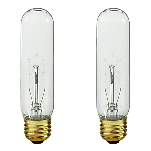 Royal Designs LB-2001-2 Clear Edison Incandescent Vintage Style 60-Watt T10 E26 120V Light Bulb, 2 pack