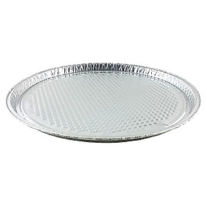PACTOGO 12" Round Aluminum Foil Pizza Pan - Disposable Waffle Bottom Baking Sheets Made in USA (Pack of 12)