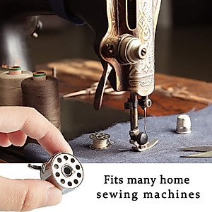 WILLBOND 3 Pcs Sewing Machine Bobbin Case and 15 Pieces Sewing Machine Bobbins Metal Sewing Bobbins with Shuttle Holder for Craft Sewing, Suitable for Front Loading 15 Class Machines