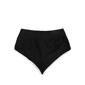 SweatyRocks Women's Sporty Elastic Waist Contrast Binding Booty Workout Biker Shorts Black XL