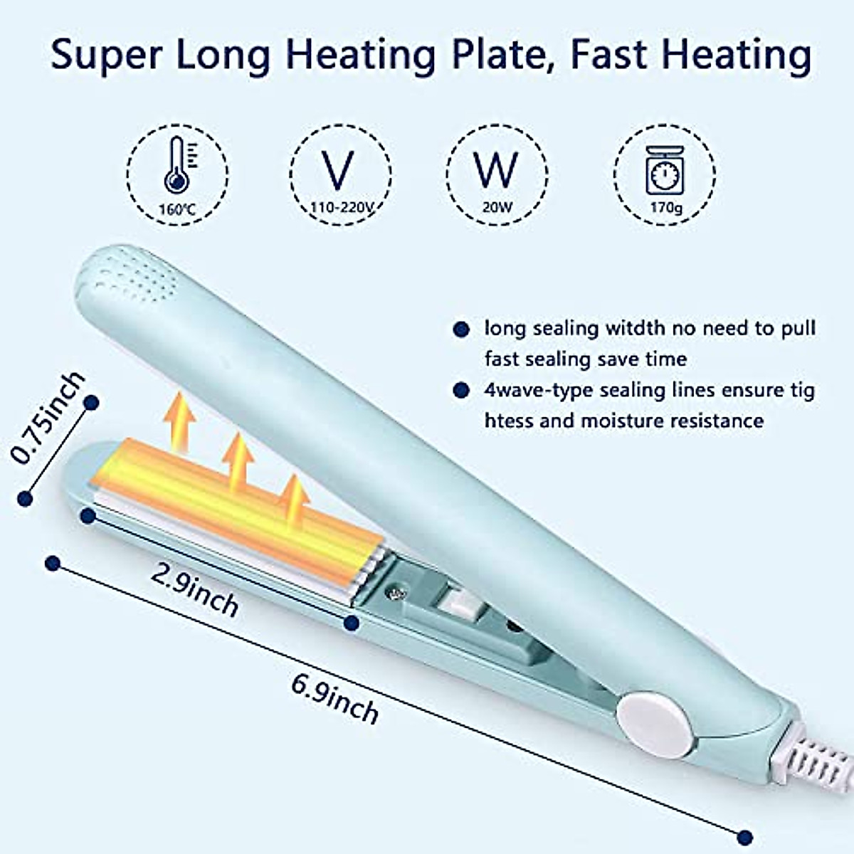 2PACK Mini Bag Sealer Heat, Portable Seal Plastic Bag Resealer Machine, Handheld Bag Heat Vacuum Sealers with Power Cable for Potato Chip Bags, Snack Bag, Food Storage