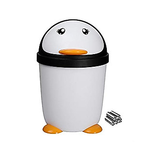 ESD HSDMYSH Desktop Cute Trash Can Countertop Trash Can for Office Table Top Trash Can Miniature Trash Can with Lid Small Waste Basket with Lid(Black)
