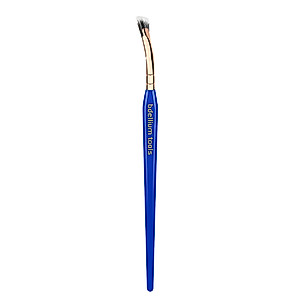 Bdellium Tools Professional Makeup Brush - Golden Triangle 730 Bent Mascara Fan - With All Vegan and Soft Synthetic Fibers, For Applying Mascara (Blue, 1pc)