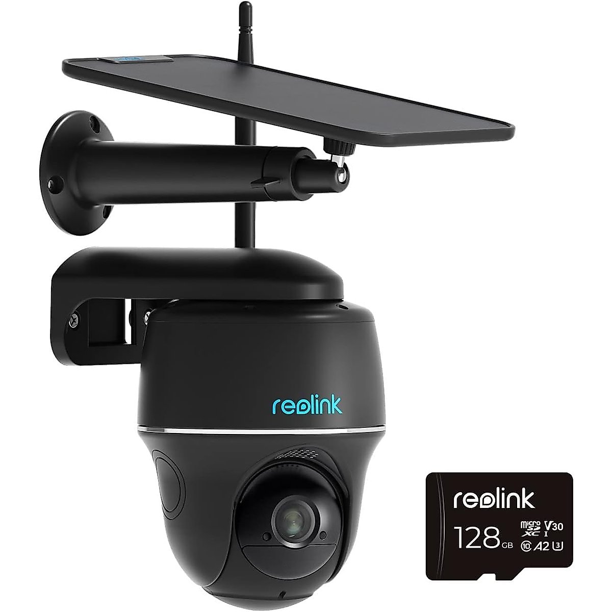 REOLINK Security Camera Outdoor Wireless, Argus PT 5MP+Solar Panel with 360° Pan-Tilt View, 2K Night Vision, 2.4/5Ghz WiFi, Solar Security Camera with Person/Vehicle Detection, Two-Way Audio, Black