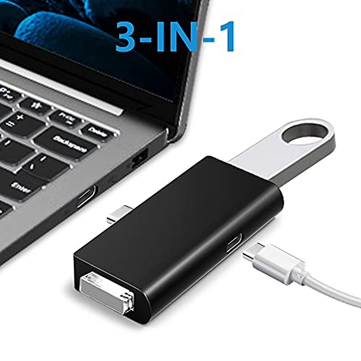 Mini USB C Hub, 3-in-1 Multi-Port Hub, Type C Adapter Docking Station with PD Charging, Suitable for iPad Pro, MacBook Air, Galaxy Note 10, S9, S10, S20, S21 Ultra, MacBook and Other USB C Laptops
