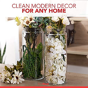 EATNEAT Set of 2 Large Glass Food Storage Containers for Pantry Jars - Tall Glass Kitchen Canisters with Sealed Jar Lids for Pasta Containers, Glass Flour and Sugar Containers, 72 oz Storage Jar Set